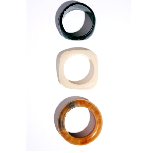 Zara | Jewelry | Zara 3 Pack Of Resin Bracelets In Different Shades And ...